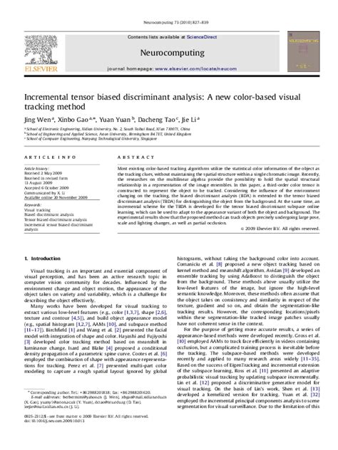 Pdf Itbda An Efficient Color Tracking Method