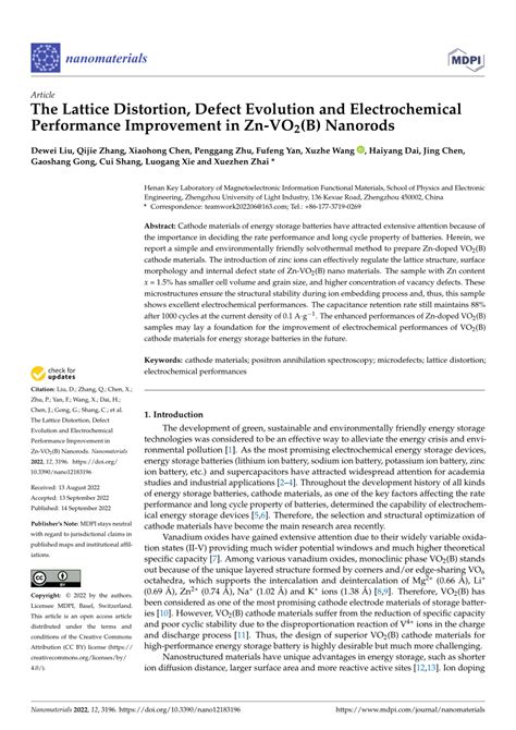 Pdf The Lattice Distortion Defect Evolution And Electrochemical