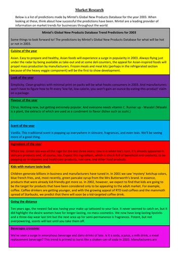 Btec Level 3 Unit 3 Introduction To Marketing Teaching Resources
