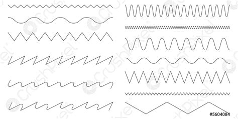 Curved Wave Lines Set Design Element Vector Illustration Stock Image Stock Vector 5604084