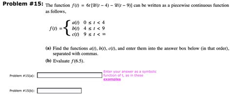 Solved Problem The Function F T As Follows T U T Chegg Com