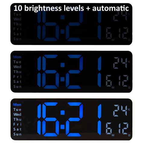 Opis Clock 1 Xxl 16 2 White And Blue Digital Wall Clock Extra Large Digital Wall Clock With