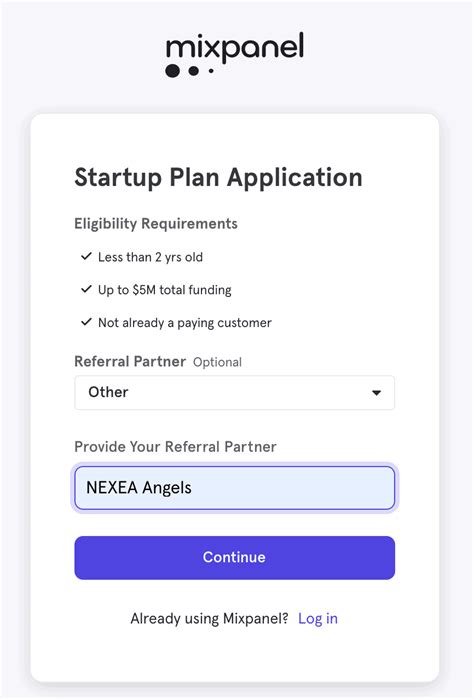 Mixpanel Startup Program NEXEA