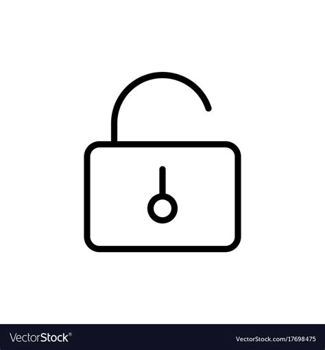Thin Line Opened Lock Icon Royalty Free Vector Image