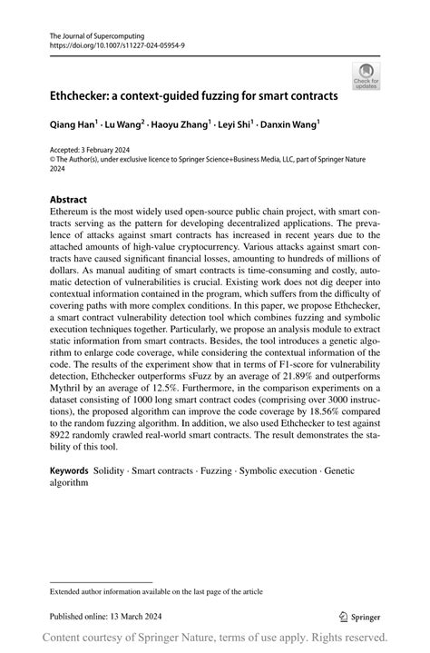 Ethchecker A Context Guided Fuzzing For Smart Contracts