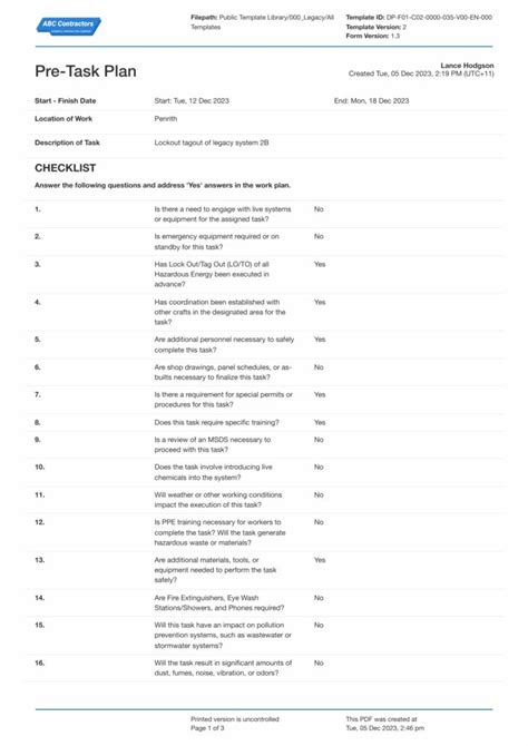 What Is A Pre Task Plan Learn What Is A Pre Task Plan Ptp