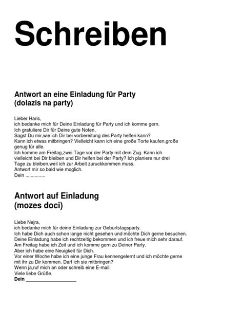 Schreiben B1 Njemacki Jezik