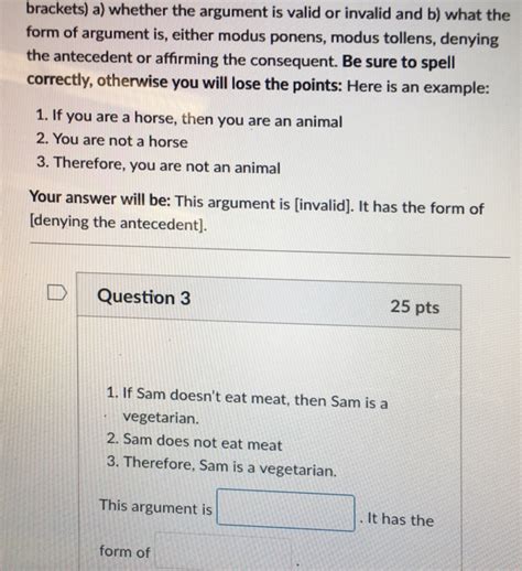 Solved Brackets A Whether The Argument Is Valid Or Invalid