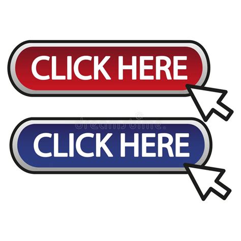 Click Here Button Web Navigation Online Action Vector Element Stock Illustration