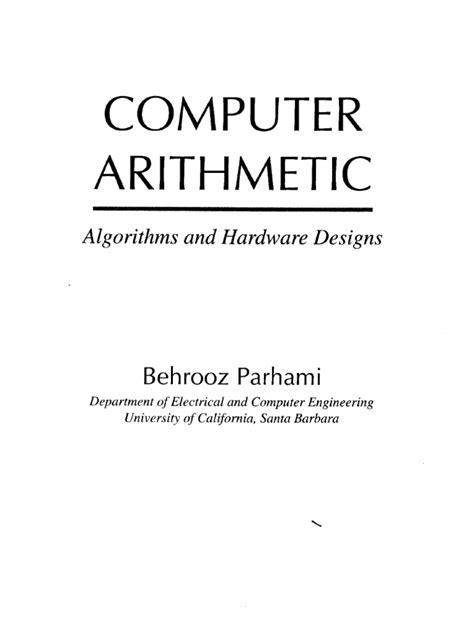 Computer Arithmetic Algorith Pdf