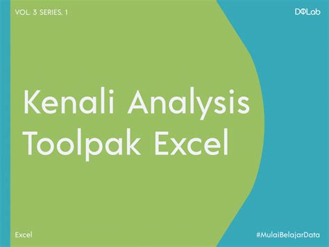 ToolPak Excel Untuk Tools Analysis Praktisi Data