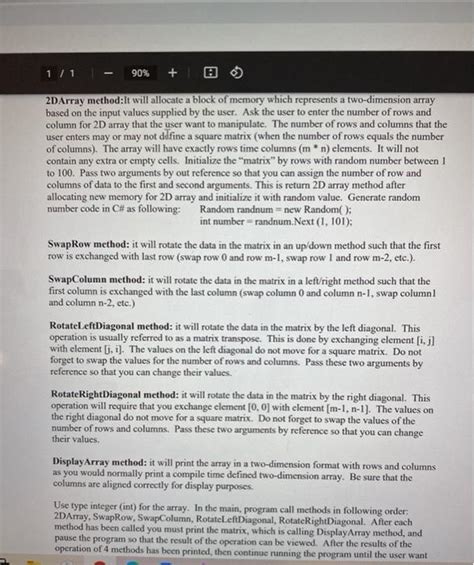 solved 1 1 90 2darray method it will allocate a block of