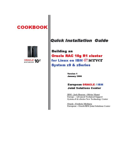 Pdf Cookbook V1 Building An Oracle 10grac R1 Cluster For Linux On Z Dokumentips