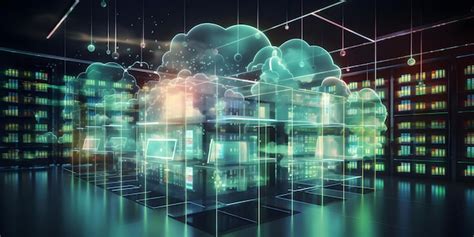 Premium Photo Cuttingedge Cloud Technology Securely Stores And Manages Digital Information In