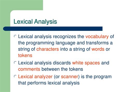 Ppt Comprehensive Guide To Lexical Analysis In Programming Languages