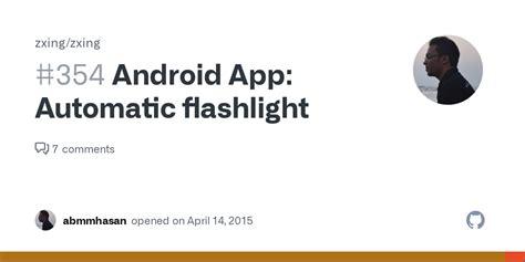 Android App Automatic Flashlight · Issue 354 · Zxingzxing · Github
