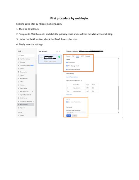 Zoho Mail Setup Guide Web Login Outlook Configuration