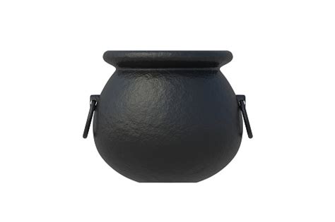 거친 마녀 가마솥은 흰색 배경에 고립되어 있습니다 마법 액세서리 마법사 냄비 수수께끼의 볼러 측면 보기 3d 렌더링 3차원 형태에 대한 스톡 사진 및 기타 이미지 Istock