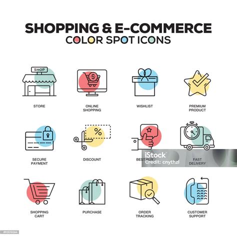 쇼핑 및 전자 상거래 아이콘입니다 벡터 라인 아이콘을 설정합니다 프리미엄 품질입니다 현대 개요 상징 그리고 Pictograms입니다 선물에 대한 스톡 벡터 아트 및 기타