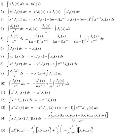 Table Of Bessel Function Integrals Infoupdate Wallpaper Images