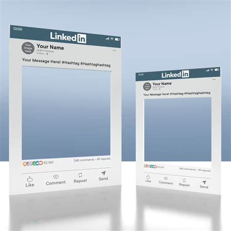 Customisable Social Media Selfie Frame Bespoke Linkedin Effect Personalised Party Decoration