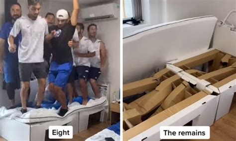 Олимпийцы вдевятером сломали картонную «антисекс кровать в Токио