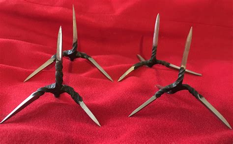 4 Pack Of Roman Inspired Caltrops Forged From A Single Piece Etsy