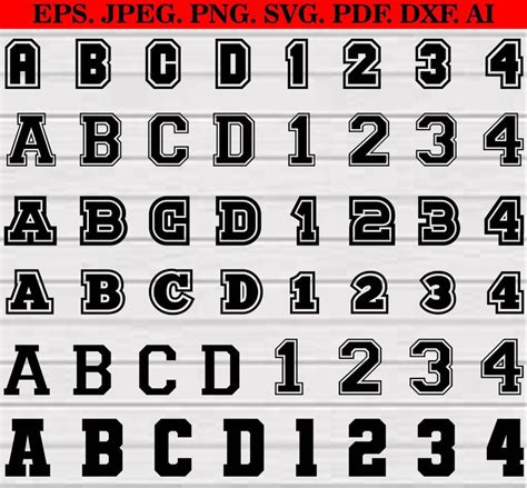 Sport Font Svg Bundle College Font Svg Jersey Font Baseball Font