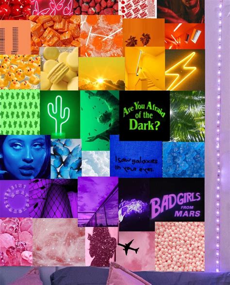 Rainbow Wall Collage Kit Pcs Trendy Etsy