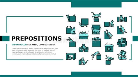 Preposition English Language Landing Header Vector Stock Vector