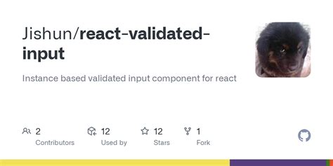 GitHub Jishun React Validated Input Instance Based Validated Input Component For React