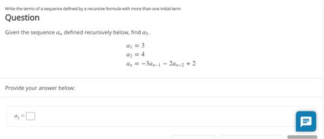 Solved Write The Terms Of A Sequence Defined By A Recursive