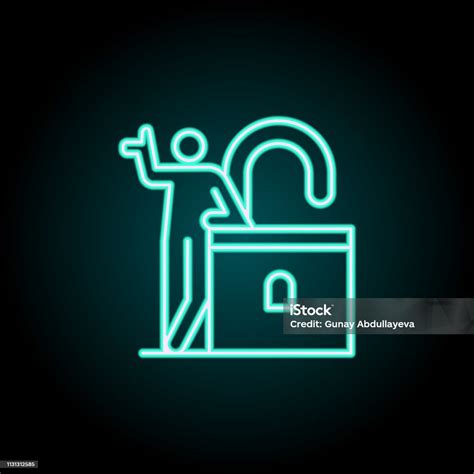 경계 아이콘입니다 네온 스타일 아이콘에서 개념적 그림의 요소입니다 웹사이트 웹 디자인 모바일 앱 정보 그래픽에 대 한 간단한 아이콘 개념에 대한 스톡 벡터 아트 및 기타