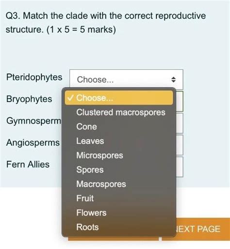Solved Q3 Match The Clade With The Correct Reproductive