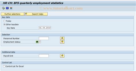 PC M LBGA SAP Tcode BFS Quarterly Employment Statistics Transaction Code
