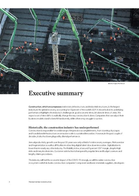 Construction Pdf 84524 Executive Summary The Next Normal In Construction