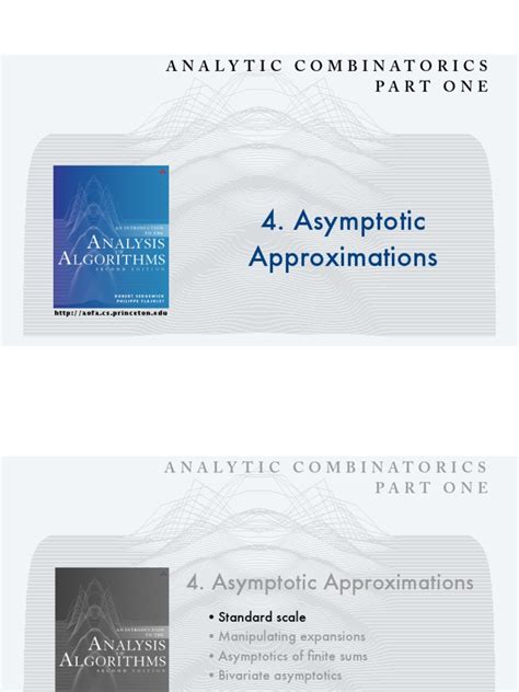 Asymptotic Approximations Analytic Combinatorics Part One Pdf