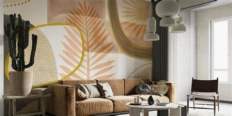Tropical Boho Leaf Wallpaper