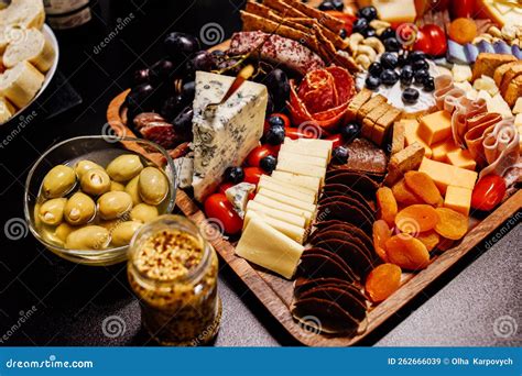 Cheese Platter Cheese Board Meat And Board Vegetables And Fruits With