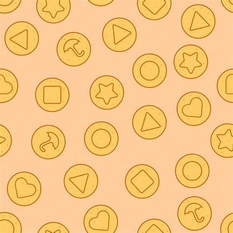 Premium Vector Seamless Pattern Korean Candy Dalgona With Circle Star Heart Triangle