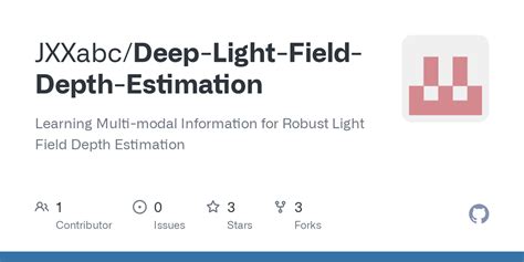github jxxabc deep light field depth estimation learning multi modal