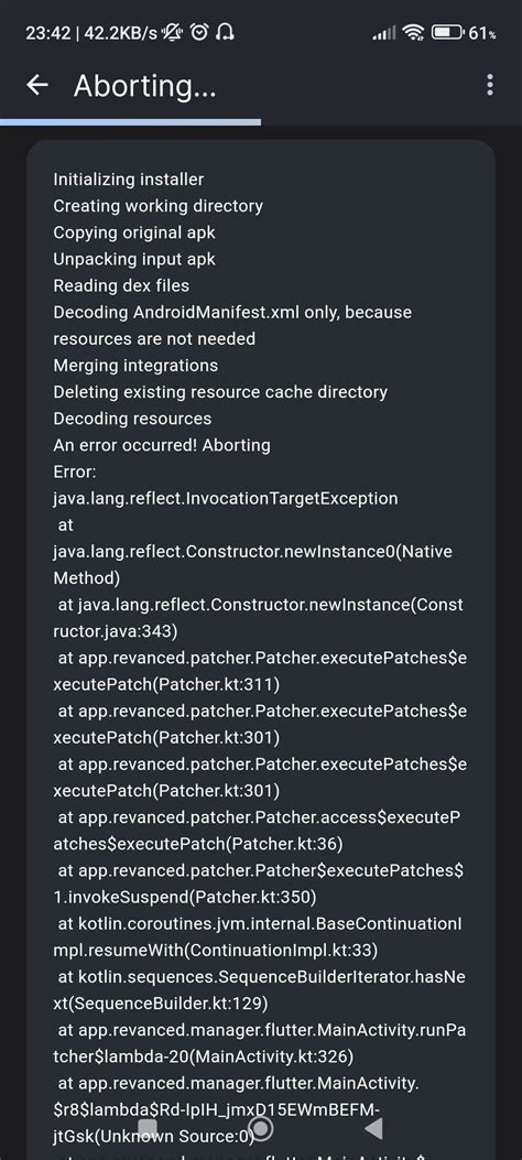 getting an error while installing revanced extended version 18 17 43