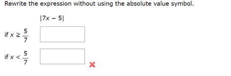 solved rewrite the expression without using the absolute