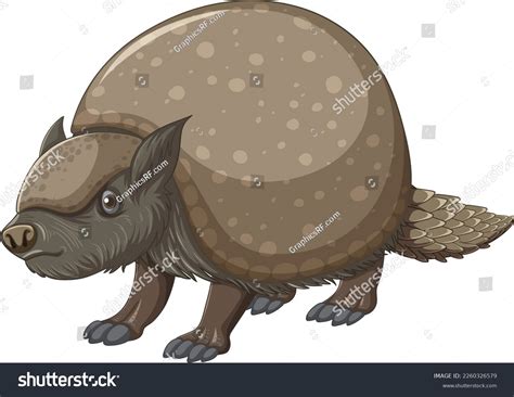 Glyptodon Extinct Mammal Vector Illustration Stock Vector Royalty Free