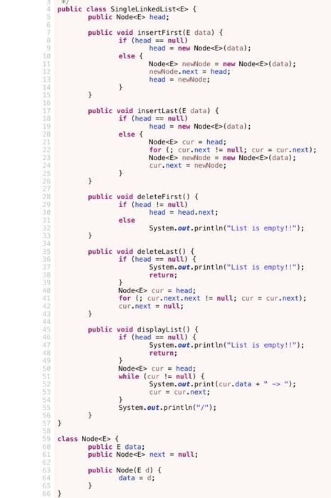 Solved In Lab Exercises 1 Using Linked List Operations