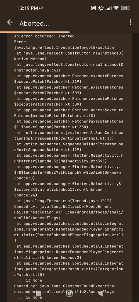 Patching Fails With Error Rrevancedapp