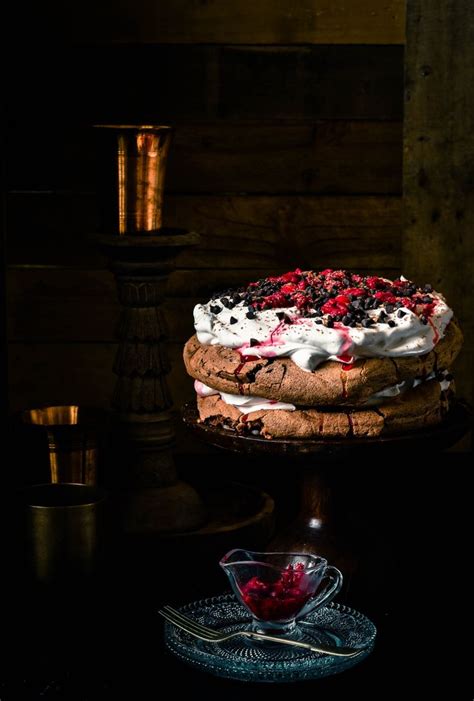 Chocolate Pavlova With Raspberry Compote And Cream Chocolate Pavlova Pavlova Spring Recipes