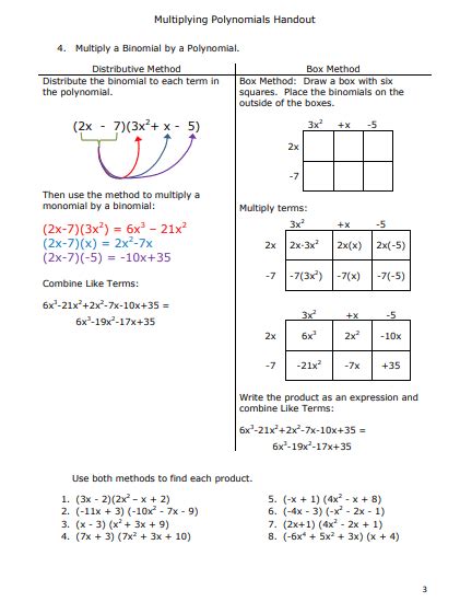 9 Best Multiplying Polynomials Worksheet For Students The Teach