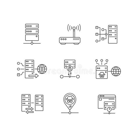 Linear Proxy Server Icon From Internet Security And Networking Outline