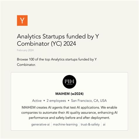 We Are Thrilled And Humbled To Be A Y Combinator Top 100 Analytics